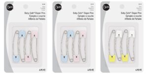 dritz baby-safe, 3-pack diaper pins, pastel assorted 12