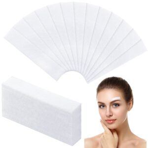 maitys 400 pieces eyebrows wax strips eyebrow hair removal wax paper facial waxing strips for women men lip eyebrow body face(0.39 x 1.97 inch,white)