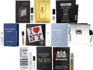 infinite scents men's cologne sampler set:10 designer cologne samples with premium carrying pouch-guess,deisel,dun hill-travel-size cologne sample set