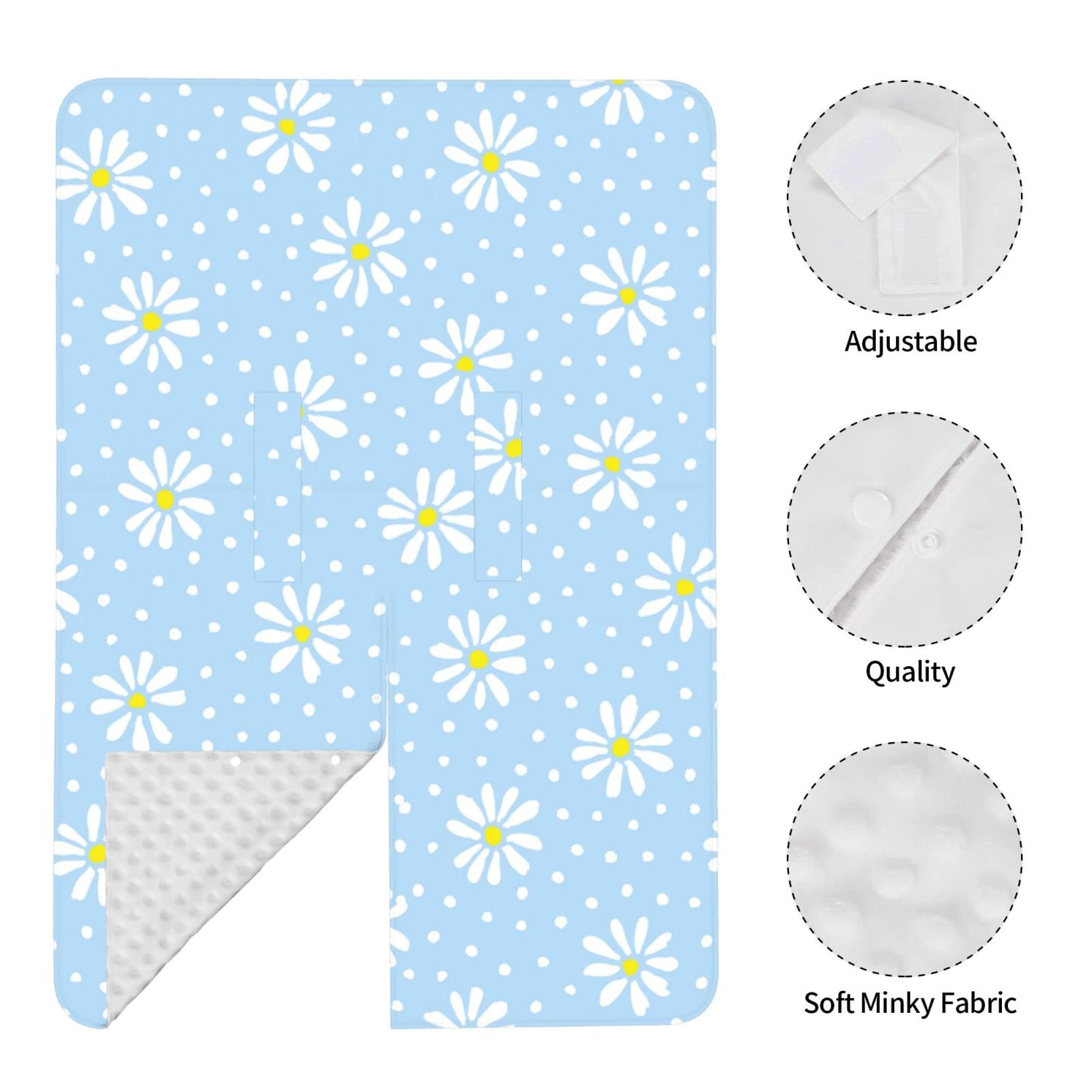 Rutiea Daisies and Dots Car Seat Cover for Babies, Peekaboo Opening Minky Carseat Canopy Stroller Cover for Newborn, Mom Nursing Breastfeeding Covers, Blanket for Infant Toddler