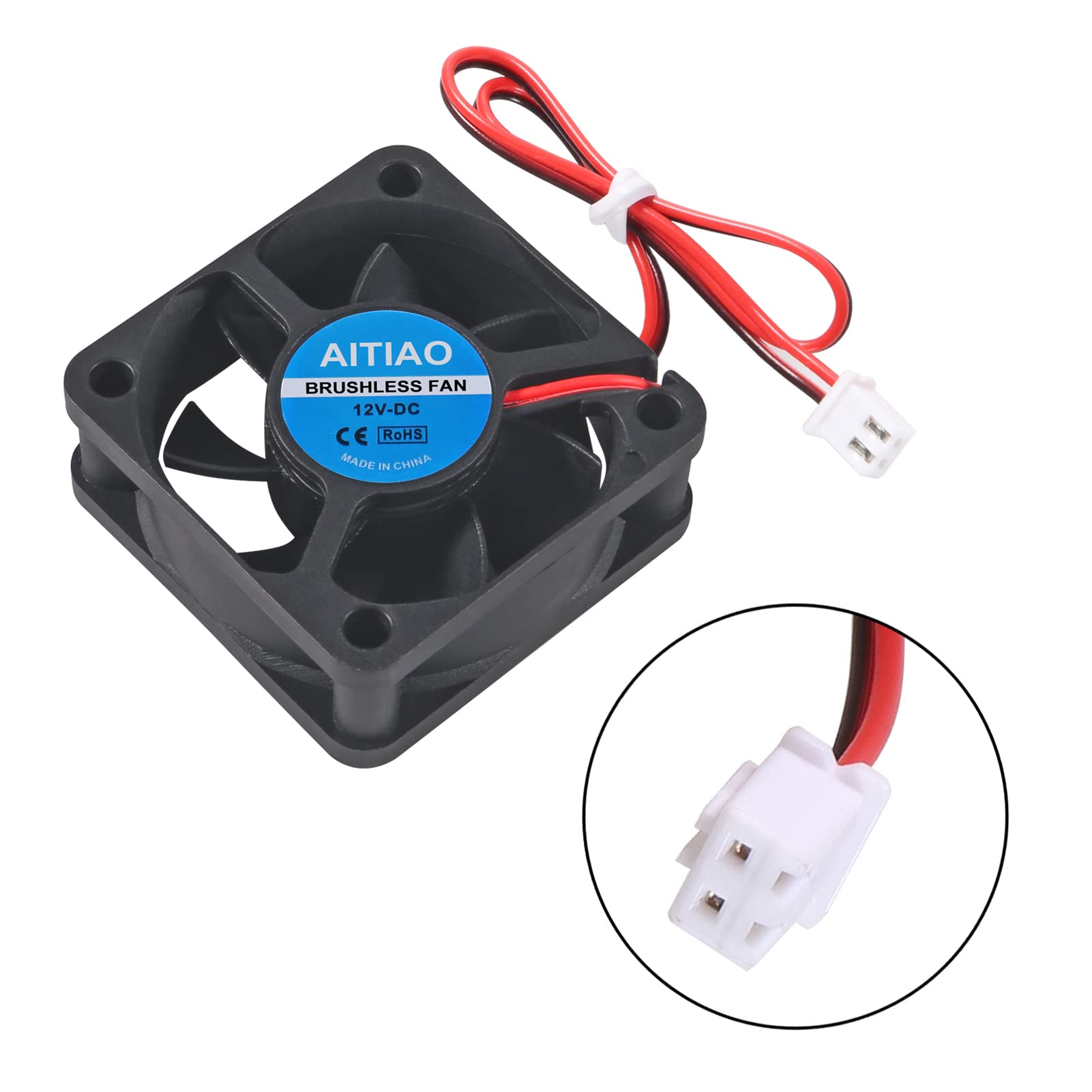 AITIAO 4Pcs 5020 Brushless Cooling Fan Computer Case Fan DC 12V 50mm 50mm 20mm Quiet Muffin Fan Oil Bearing High Speed Cooling Fan for 3D Printer CPU Coolers DIY Cooling Ventilation Projects