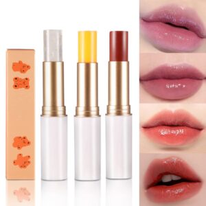 2 pcs color changing lipstick ph lip balm,rich in vitamin e for all-day moisture,temperature change long lasting moisturizer waterproof korean lip balm jelly crystal carrot discoloration lipstick set