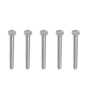 bettomshin 5pcs m10 x 100mm hex bolts, 304 stainless steel 1.5mm thread pitch fully threaded metric hex head screw bolts, hexagon screw bolt, hex tap bolts, silver (overall size 106.56x17x17mm)