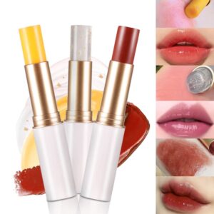 2 Pcs Color Changing Lipstick PH Lip Balm,Rich in Vitamin E for All-Day Moisture,Temperature Change Long Lasting Moisturizer Waterproof Korean Lip Balm Jelly Crystal Carrot Discoloration Lipstick Set