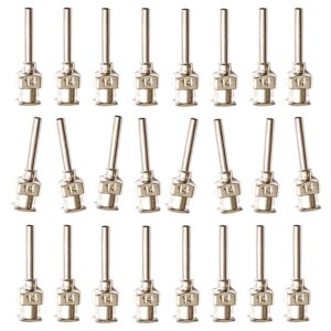 24 Pack - Dispensing Needles with Luer Lock 14 Ga x 0.5 Inch Length, All Metal 304 Stainless Steel, Blunt Tip for Refilling E-Liquid, Inks and Syringes