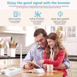 AT&T Cell Phone Signal Booster Band 12/17 Cell Phone Booster 4G LTE 5G Signal Amplifier Repeater Cellular Signal Booster is 5G Compatible, Supports 5G and 4G LTE Devices, Boost Voice and Data (White)