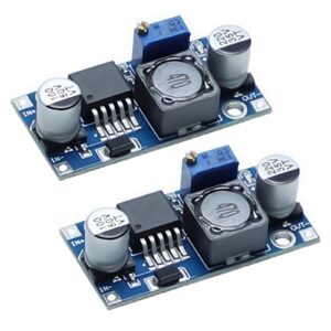 10gtek# buck converter step down module lm2596 dc to dc voltage regulator, 3.0~40v to 1.5~35v power supply module, pack of 2