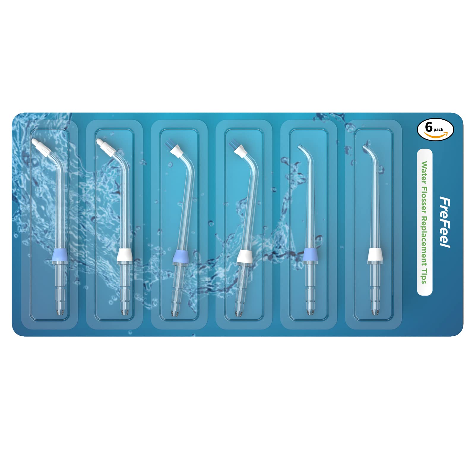 Replacement Heads for Waterpik Water Flosser (2 Classic Jet Tips & 2 Orthodontic Tips & 2 Plaque Seeker Tips)