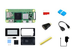 waveshare package h compatible with raspberry pi zero 2 w bundle with 2.13inch touch e-paper hat(with case) power supply 5v/3a micro card 16gb card reader and so on (8 items)