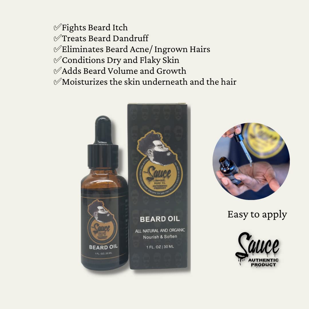 Sauce Authentic Product Beard Oil Conditioner (Original) Scented Soften and Condition Beards with Argan & Jojoba Oil