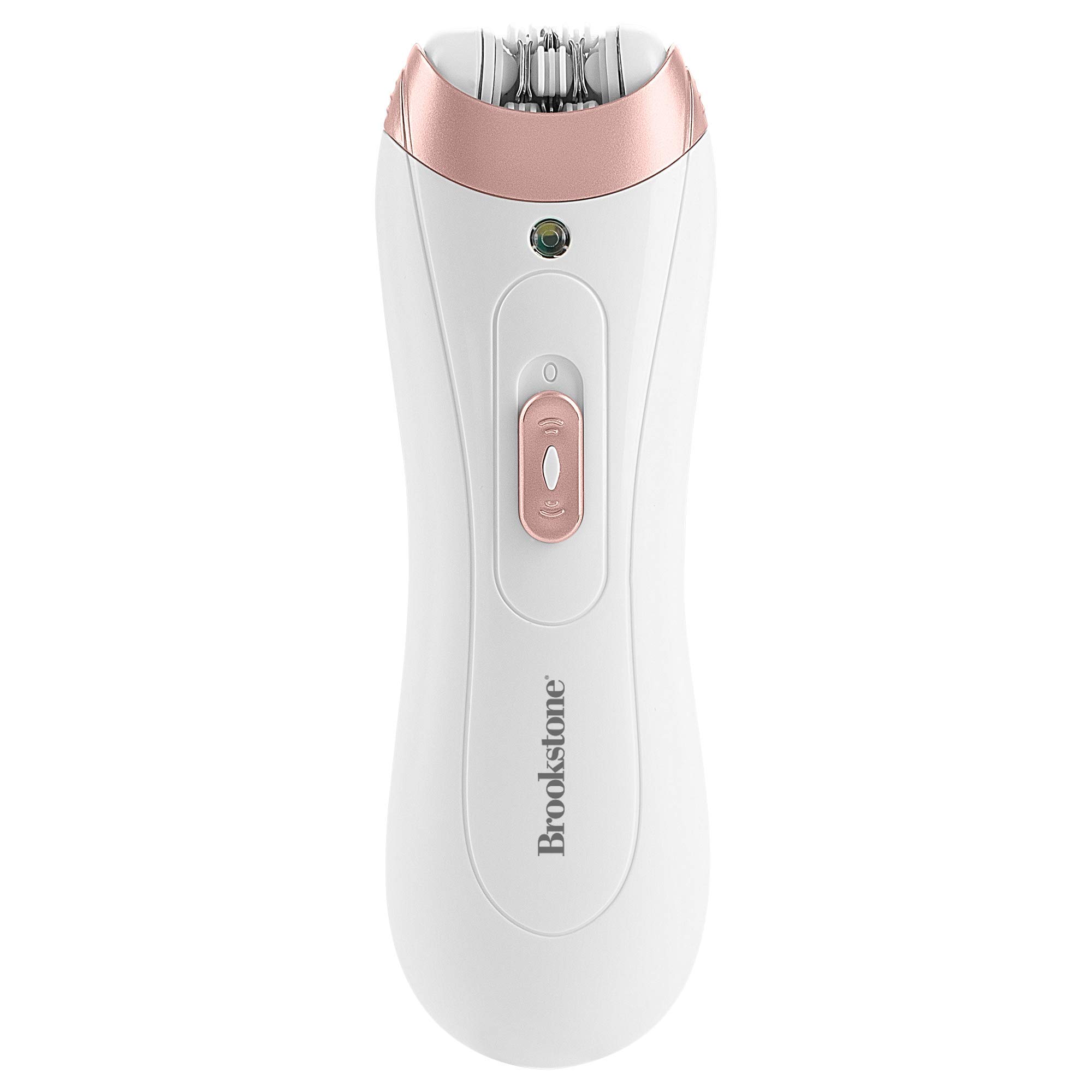 Brookstone Holiday Epilator for Women | Cordless Epilator for Face, Bikini and Legs | Battery Operated with LED Light