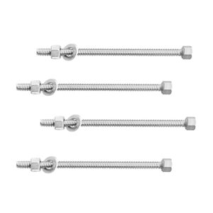 ohamtes 4 pcs, sus304 m8 x 150mm hex head bolts screws, strength grade a2-70 (grade 5.8), fully threaded plain finish