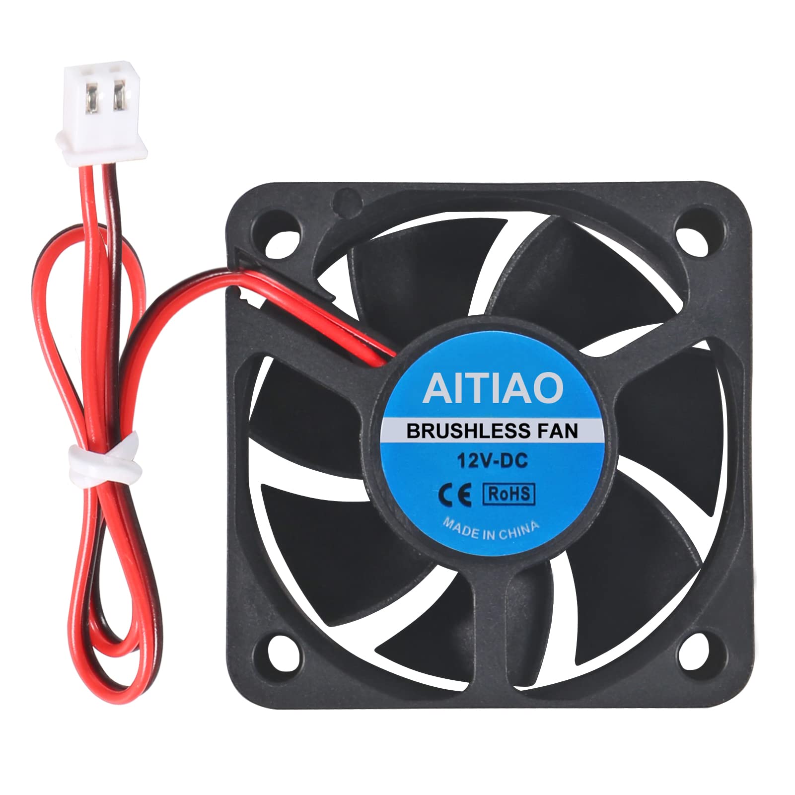 AITIAO 4Pcs 5020 Brushless Cooling Fan Computer Case Fan DC 12V 50mm 50mm 20mm Quiet Muffin Fan Oil Bearing High Speed Cooling Fan for 3D Printer CPU Coolers DIY Cooling Ventilation Projects