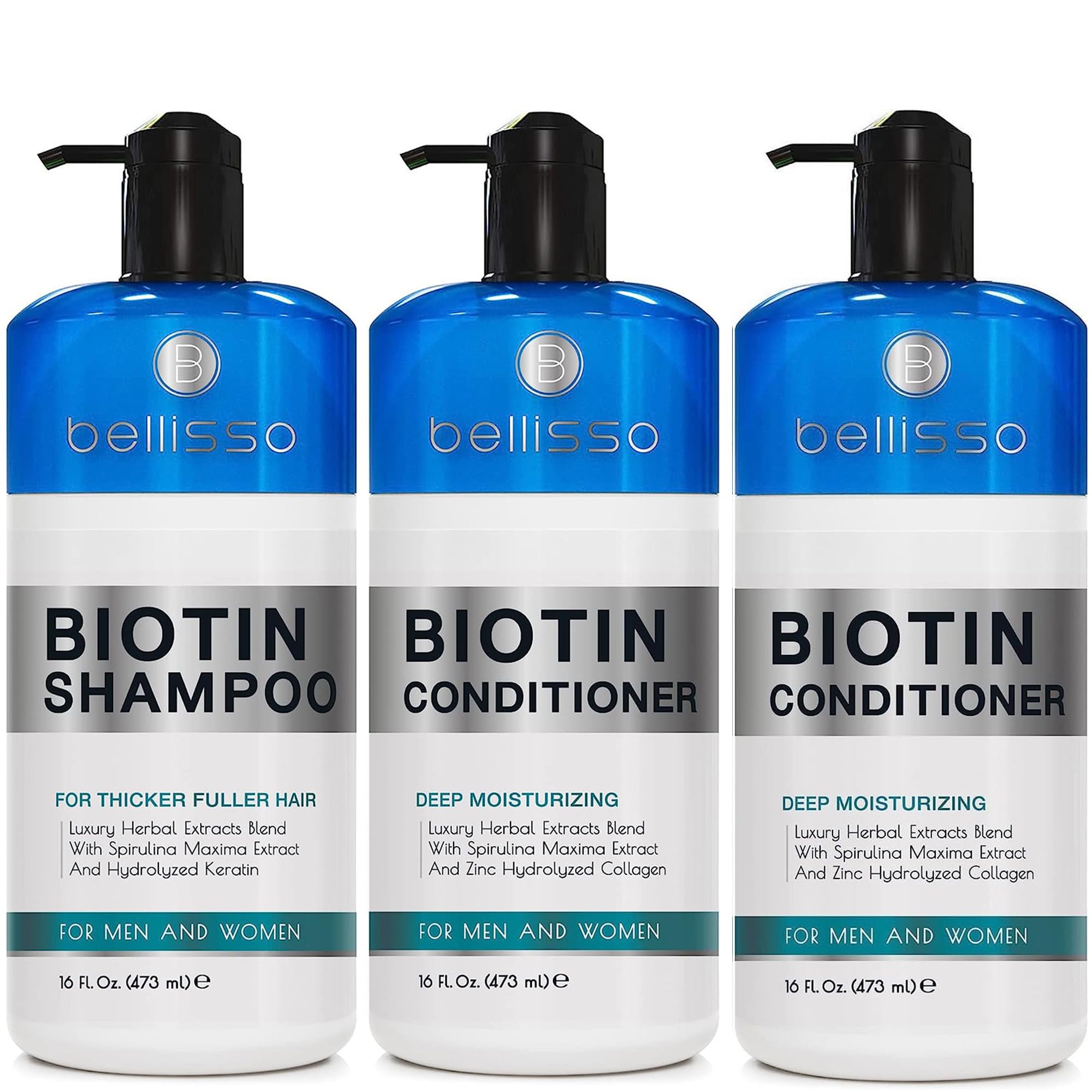 BELLISSO Biotin Shampoo and Conditioner Set and Biotin Conditioner