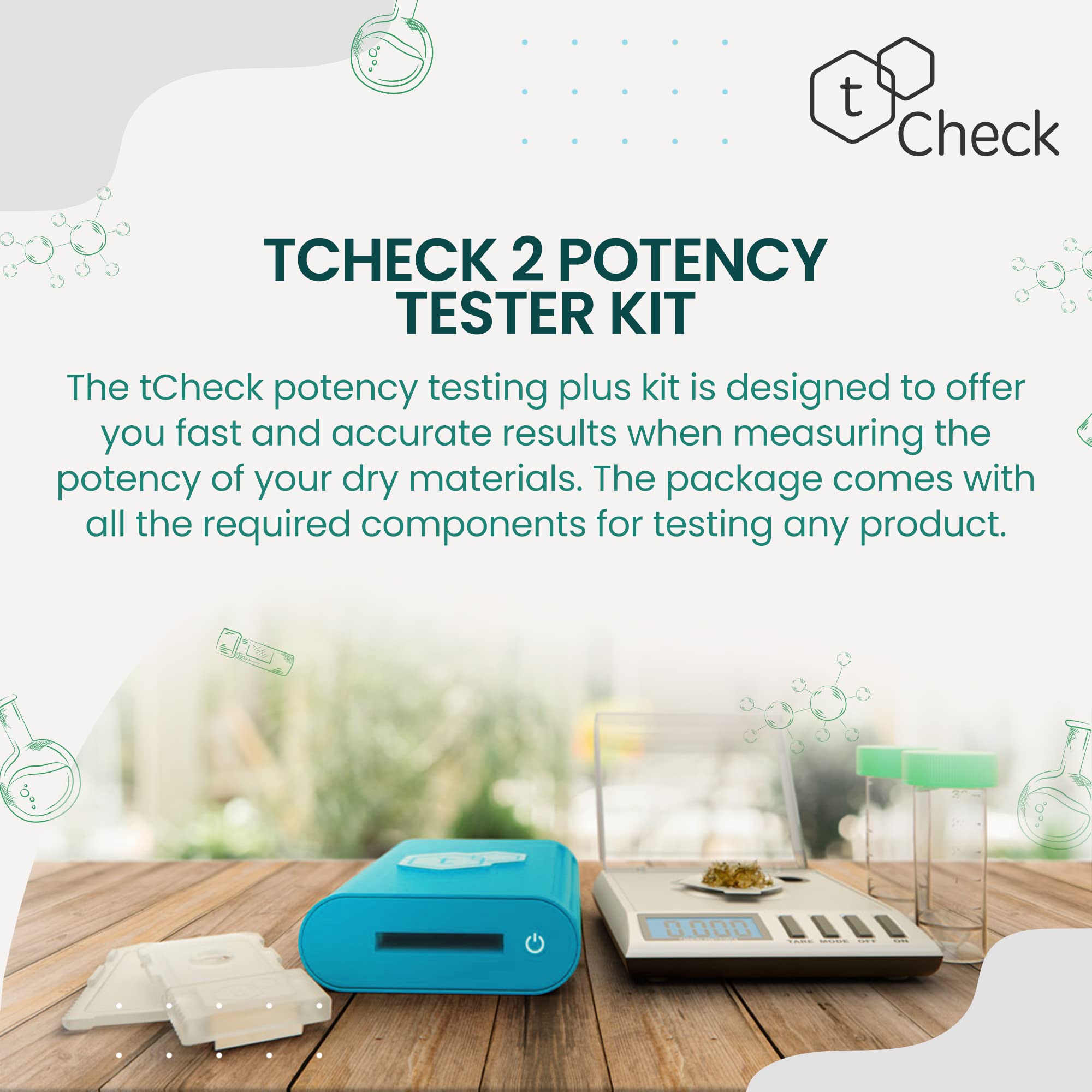 tCheck Portable Potency Tester Kit | New UV Spectrometer Technology Gives Faster & Accurate Results For Oils, Infusions, Concentrates & Flowers | App Controlled Home Potency Testing Kit