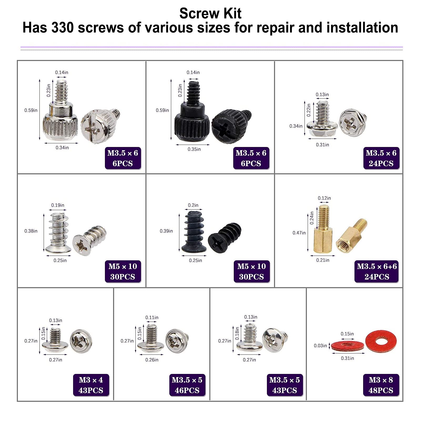 Computer Replacement Screw, Excellent Performance Meet Demand Easy to Use Computer Screw Assortment for Engineer for Home