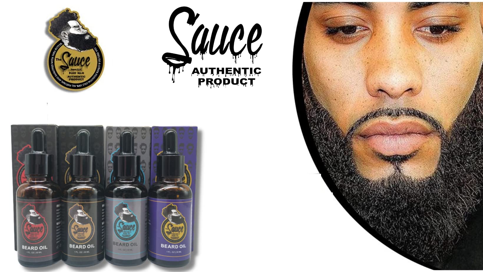 Sauce Authentic Product Beard Oil (Grizzly) Soften and Condition Beards And Mustaches With Jojoba and Argan Oil, for men, reusable