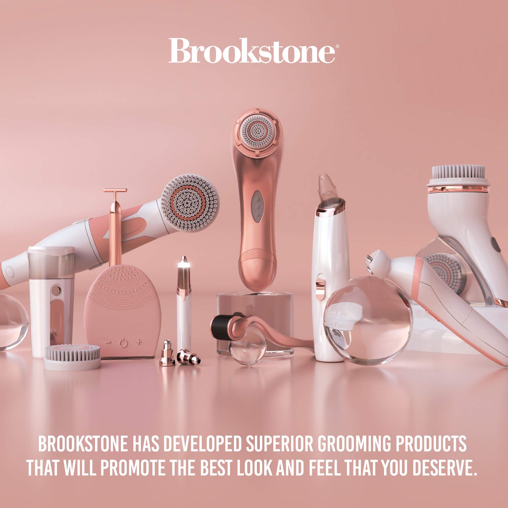 Brookstone Holiday Epilator for Women | Cordless Epilator for Face, Bikini and Legs | Battery Operated with LED Light