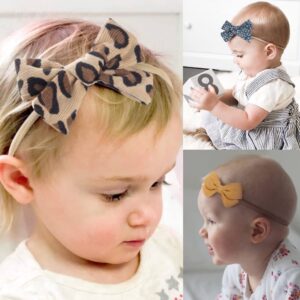 VISBL Baby Girl Headbands and Bows, Newborn Infant Toddler Nylon Elastics Hairbands Hair Accessories (Forest)