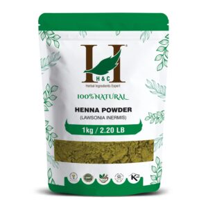 100% natural triple sifted organically cultivated henna powder (lawsonia inermis) for hair - bulk pack, 2.20 lb (1 kg) - no ppd, chemicals or parabens