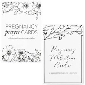 pregnancy gift bundle for expecting moms: pregnancy prayer cards + pregnancy milestone cards | pregnancy announcement