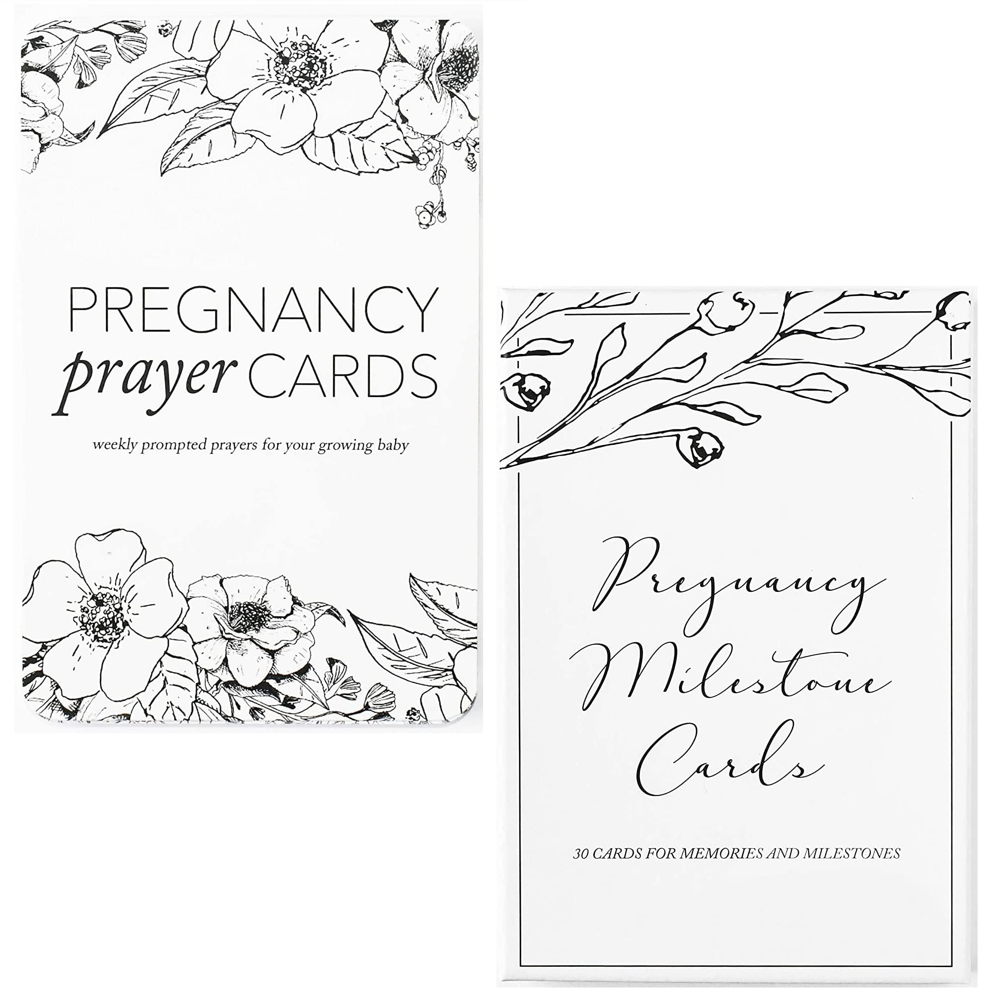 Pregnancy Gift Bundle for Expecting Moms: Pregnancy Prayer Cards + Pregnancy Milestone Cards | Pregnancy Announcement