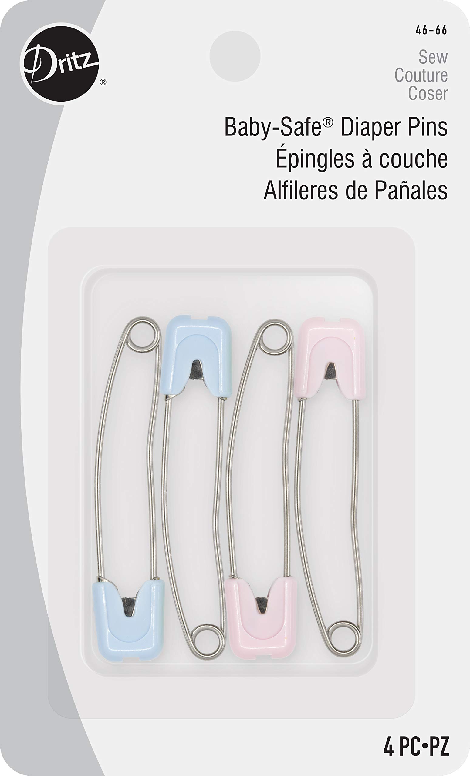 Dritz Baby-Safe, 3-Pack Diaper Pins, Pastel Assorted 12