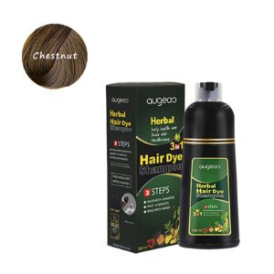 GOODTRADE8 Instant Hair Colouring Shampoo, 3 in 1 Black Hair Shampoo, Instant Black Hair Dye Shampoo Darkening Shampoo Hair Growth Shampoo for Men Women,500ml Herbal Hair Darkening Shampoo (Chestnut)