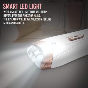 Brookstone Holiday Epilator for Women | Cordless Epilator for Face, Bikini and Legs | Battery Operated with LED Light