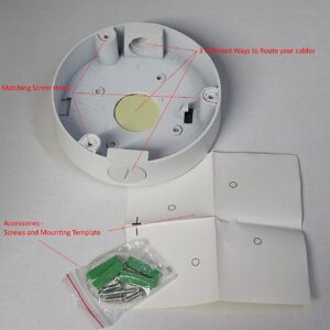 Kenuco Junction Box/Mounting Base hik-Compatible Turret Camera DS-2CD23x2 Size | 130MM X 32MM | BOX03 (White 10PK)