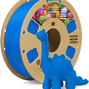 OVERTURE Easy PLA 1.75mm 3D Printer Filament, 1kg PLA Cardboard Spool (2.2lbs), Dimensional Accuracy +/- 0.02mm, Fit Most FDM Printer (Easy Digital Blue)