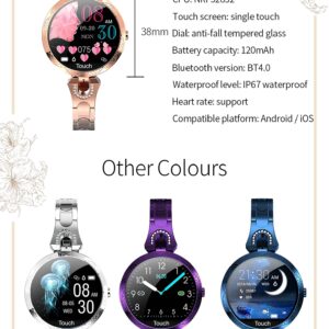 Smart Watches for Women Android Phone for Samsung IOS iPhone, IP67 Waterproof Smartwatches w/Blood Pressure Monitor, Bluetooth Activity Fitness Tracker Wristband Pedometer for Sleep, Silver