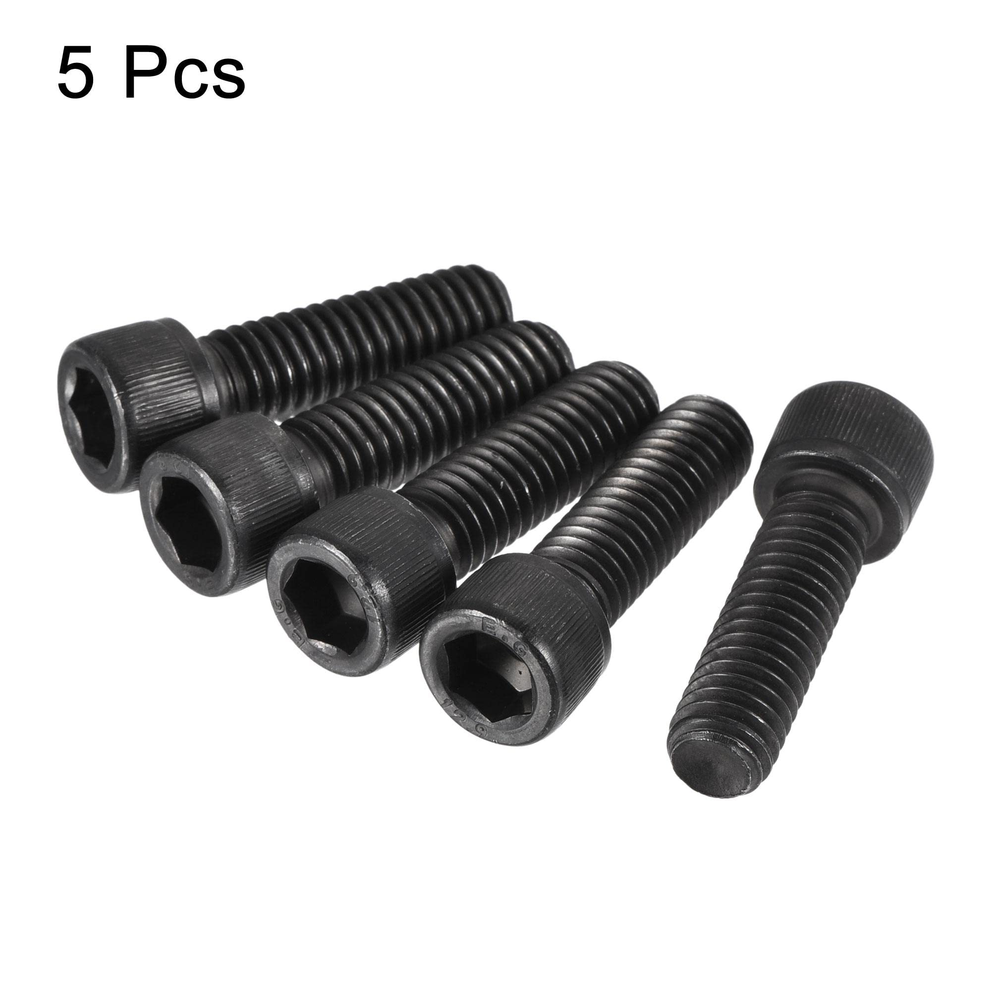 uxcell 3/8-16x1-1/4" Hex Socket Head Cap Screw Bolts 12.9 Grade Alloy Steel 5pcs