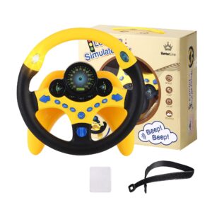 betterline toy wheel for kids, driving simulation with lights and sounds, pretend driving toy for boys and girls, kids interactive toys