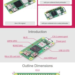 Waveshare Package H Compatible with Raspberry Pi Zero 2 W Bundle with 2.13inch Touch e-Paper HAT(with case) Power Supply 5V/3A Micro Card 16GB Card Reader and So On (8 Items)