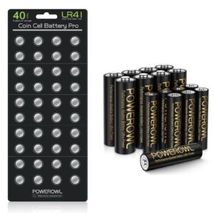 powerowl lr41 battery 40 pcs & alkaline aa aaa batteries combo (non-rechargeable)