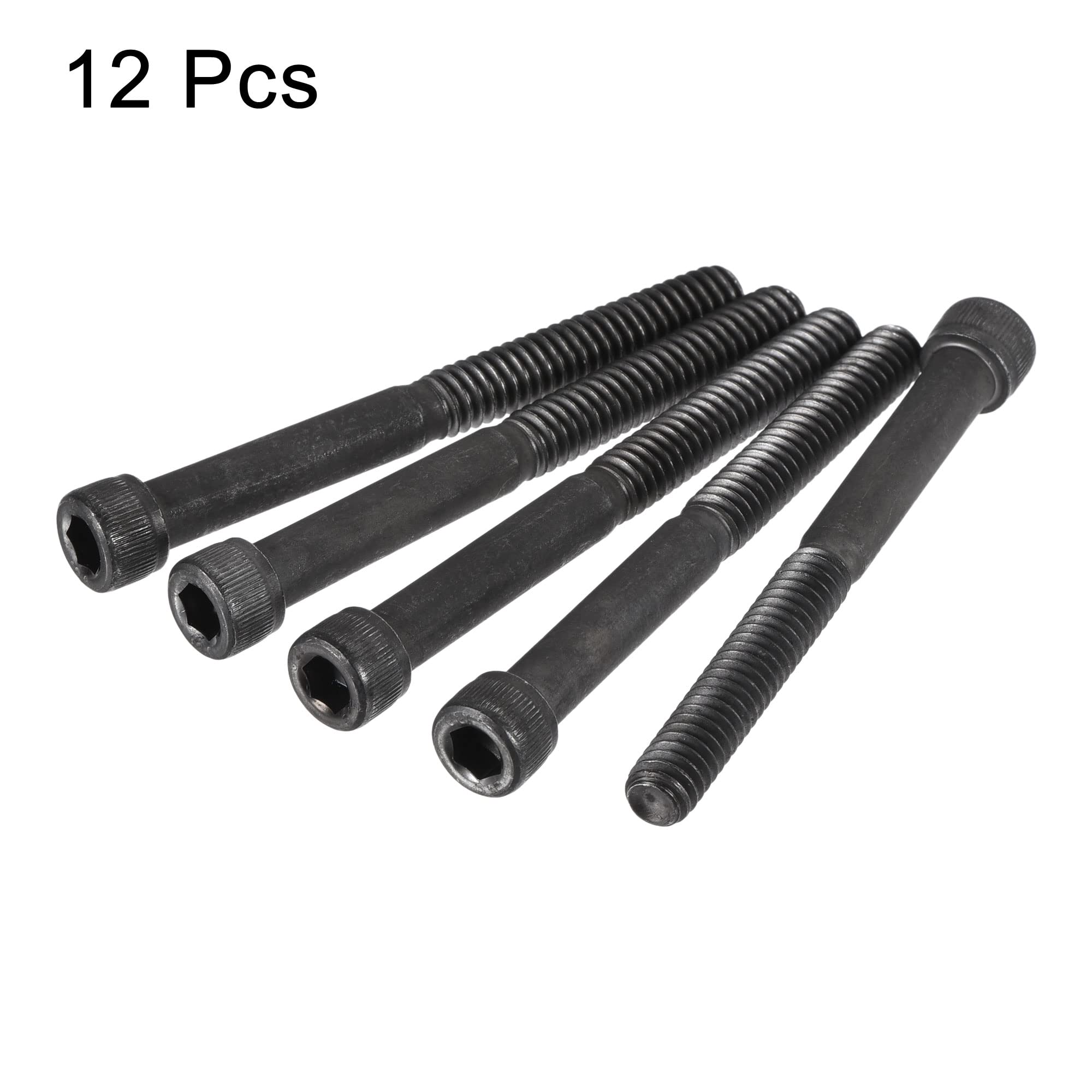 uxcell 1/4-20x2-1/2" Hex Socket Head Cap Screw Bolts 12.9 Grade Alloy Steel 12pcs