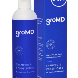 GroMD Follicle Activator Spray & Hair Growth Stimulating Shampoo and Conditioner Bundle - Biotin, Argan Oil, Copper Peptides, DHT Blocker for Regrowth, Doctor Formulated for Minimizing Thinning