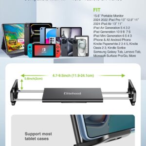 elitehood Tablet Floor Tripod Stand, Stronger Gooseneck iPad Tripod Stand, 72" Adjustable iPad Stand Holder for Stream/Watching, for iPad Pro 12.9, Mini, Air, iPhone and 4.7-13" Tablet and Cellphone