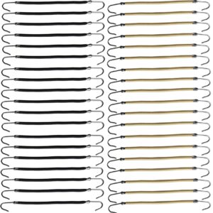 nsbell 40pcs ponytails hooks elastic band hair clips rubber bands holder hair styling for women girls (black and apricot)