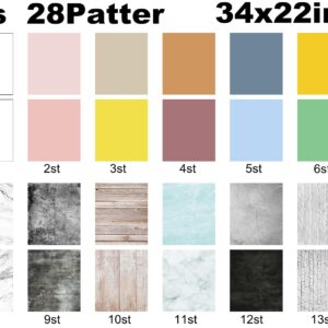 28 Patterns Product Photography Backdrop Paper with Stand 22x34in Double-Sided Food Photography Background Small Table Top Photo Backdrop