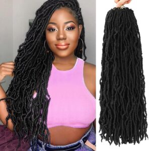 faux locs crochet hair 24 inch 8 packs soft locs crochet locs crochet faux locs new faux locs pre looped curly wave butterfly locs crochet hair for black women (24 inch,1b)