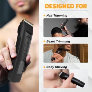 Brio Beardscape V2 Beard Trimmer for Men Professional with Low Friction Ceramic Blade, Cordless Professional Hair Trimmer for Barbers with 4 Hrs of Long Battery Timing, Ideal for Beard & Body (Black)