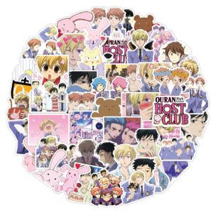 50Pcs Ouran High School Host Club Waterproof Stickers for Laptop Cellphone Water Bottle Skateboard Luggage Car Bumper JXQX (JS010)