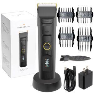 brio beardscape v2 beard trimmer for men professional with low friction ceramic blade, cordless professional hair trimmer for barbers with 4 hrs of long battery timing, ideal for beard & body (black)