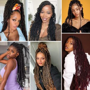 Faux Locs Crochet Hair 24 Inch 8 Packs Soft Locs Crochet Locs Crochet Faux Locs New Faux Locs Pre Looped Curly Wave Butterfly Locs Crochet Hair For Black Women (24 Inch,1B)