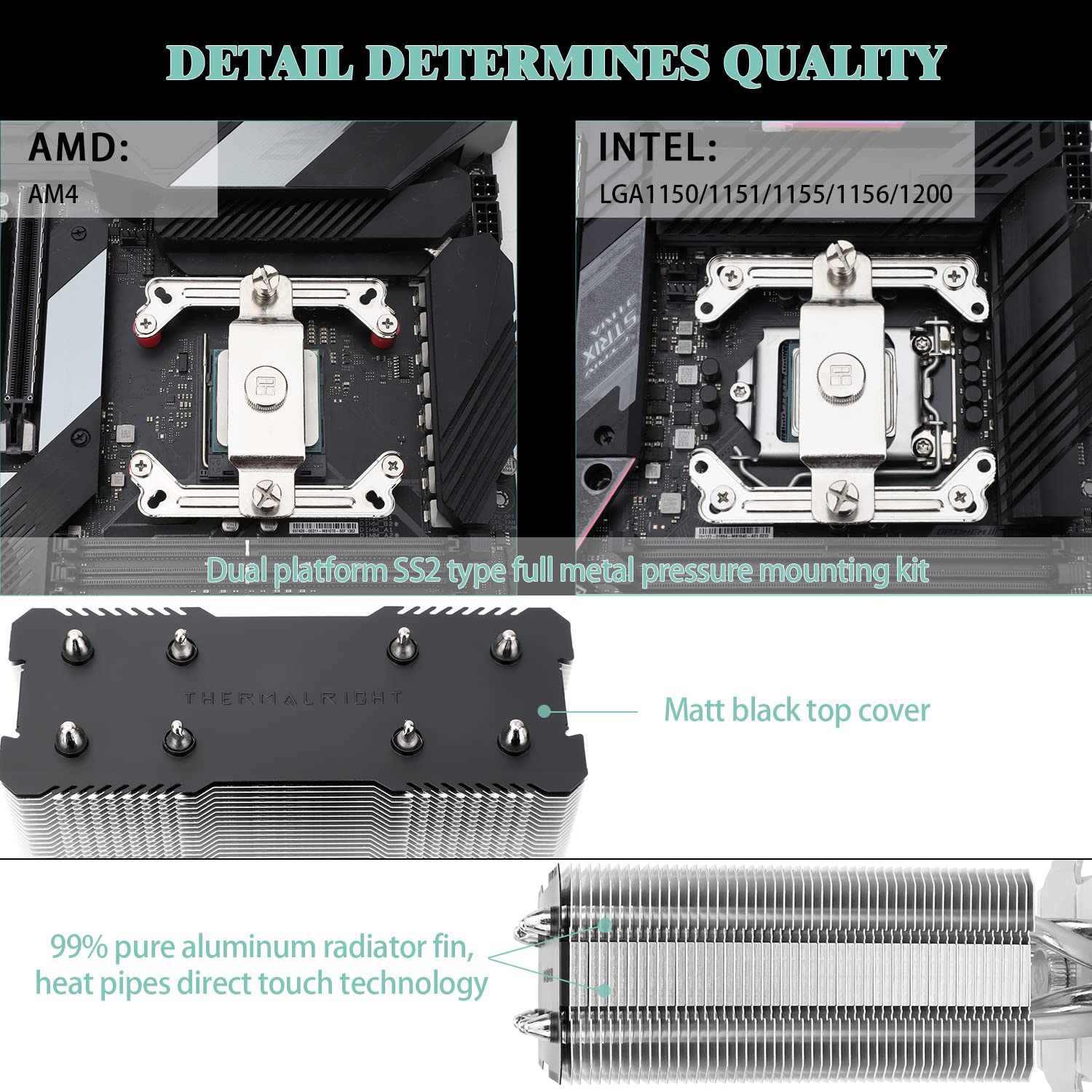 Thermalright Assassin X120 Refined SE CPU Air Cooler, 4 Heat Pipes, TL-C12C PWM Fan, Aluminium Heatsink Cover, AGHP Technology, for AMD AM4/AM5/Intel LGA 1150/1151/1155/1156/1200/1700 (AX120 R SE)