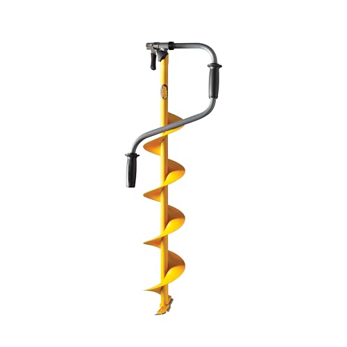 Jiffy Hand Auger, Flip-Down, Extendable, 8-Inch, Steel, Yellow, J4658