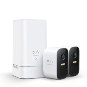 eufy Security eufyCam 2C 2-Cam Kit & Backup Battery Bundle, Wireless Home Security System, 180-Day Battery Life, Continuous Power Supply, HomeKit Compatibility, 1080p HD, Night Vision, No Monthly Fee,