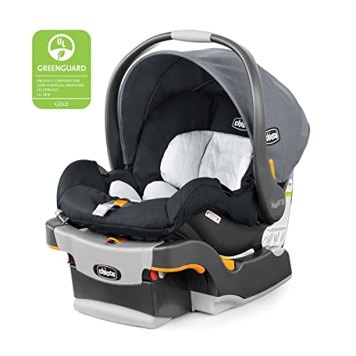 Chicco KeyFit® 30 ClearTex® Infant Car Seat and Base, Rear-Facing Seat for 4-30 lbs., Includes Head and Body Support, Compatible with Chicco Strollers, Baby Travel Gear | Pewter/Grey